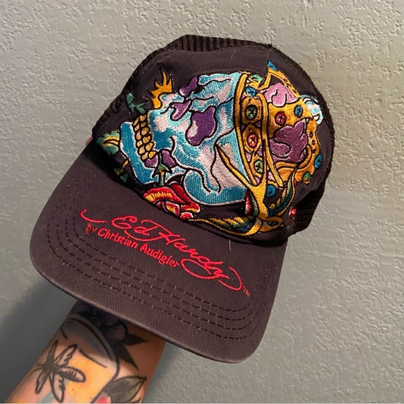 Ed Hardy | Accessories | Ed Hardy Y2k Trucker Hat Snap Back | Poshmark